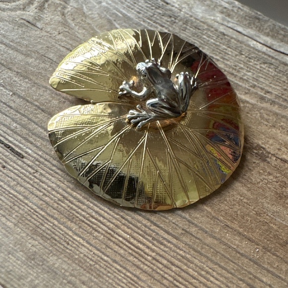 Courtney | Jewelry | Courtney Designs Frog On Lily Pad Brooch Pendant ...
